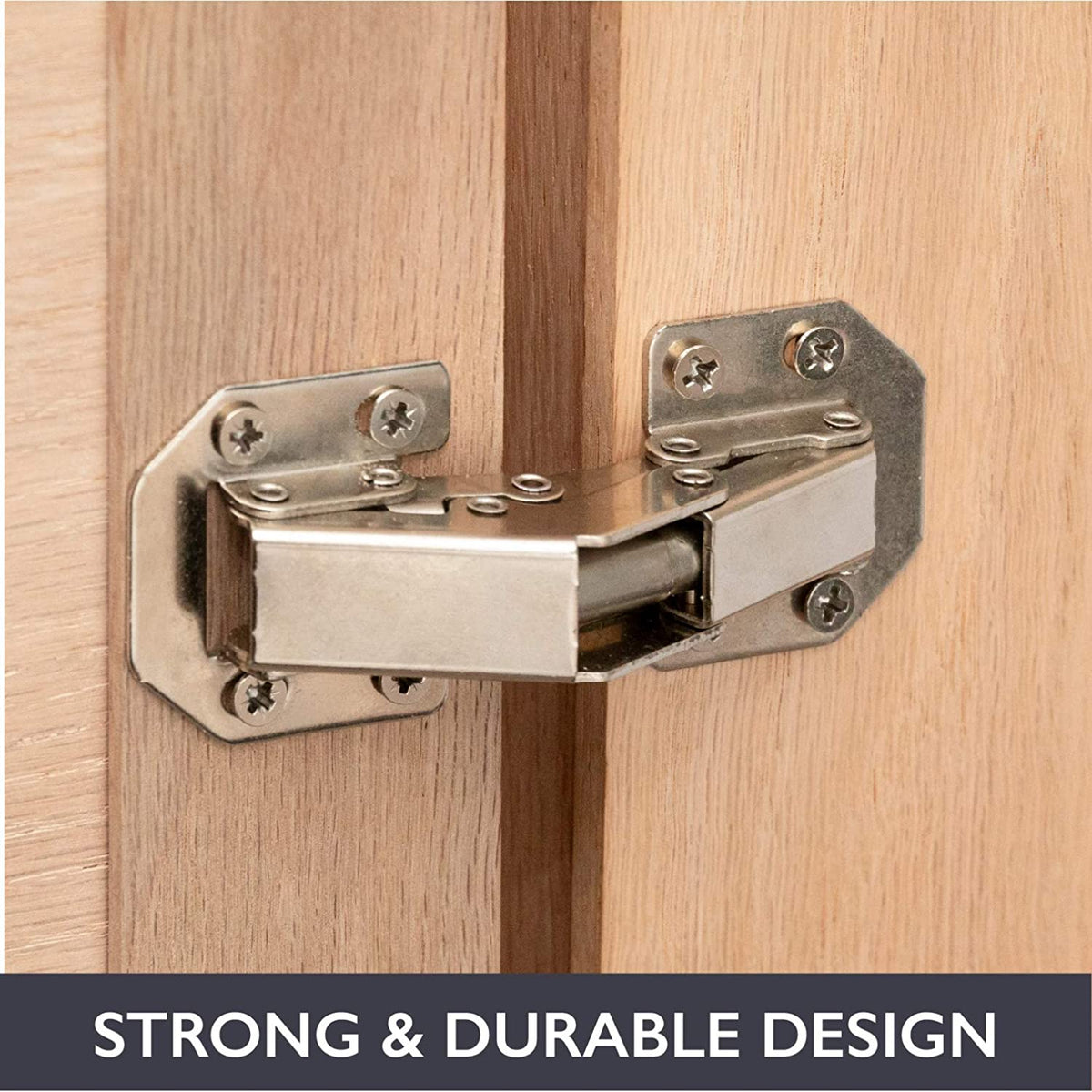 Self Closing Cabinet Hinges Satin Nickel, 2 Pack - Surface Mount Hidde ...
